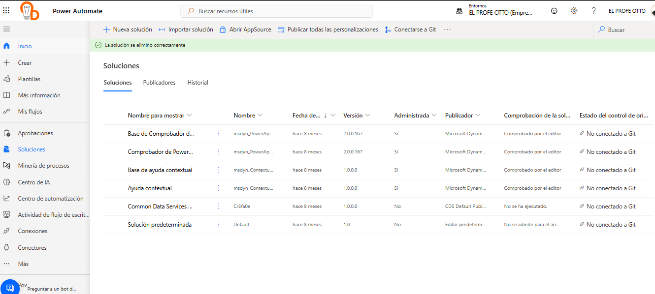 Entornos, soluciones, aplicaciones y conectores en la Power Platform